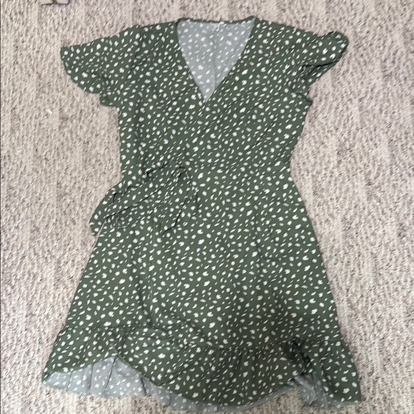 Amazon | Dresses | Amazon Green Polka Dot Midi Dress | Poshmark
